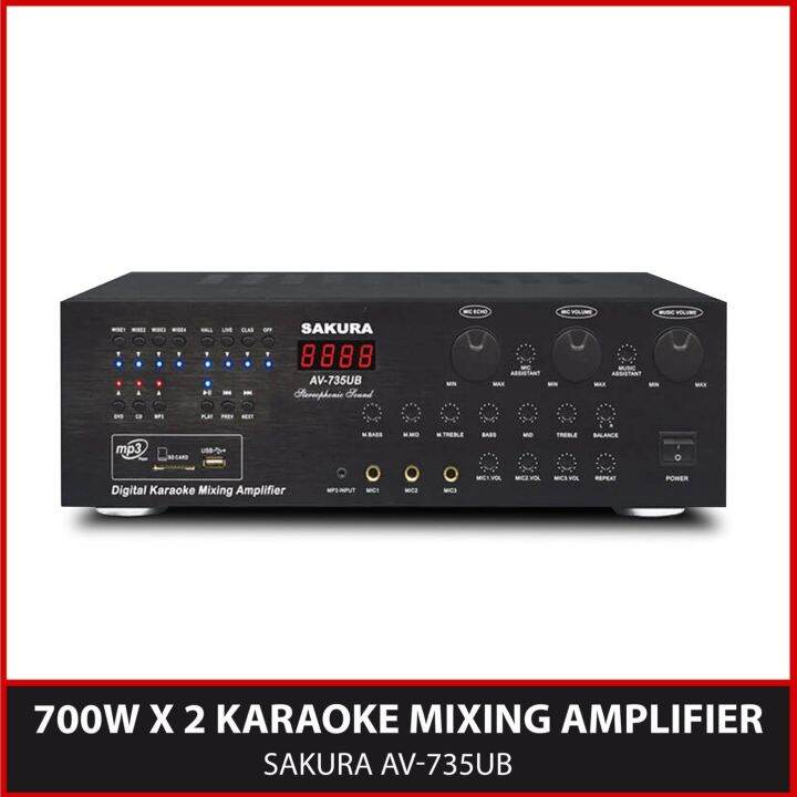 Sakura AV 735UB Amplifier / 700W X 2 / Karaoke Mixing Amplifier Original | Lazada PH