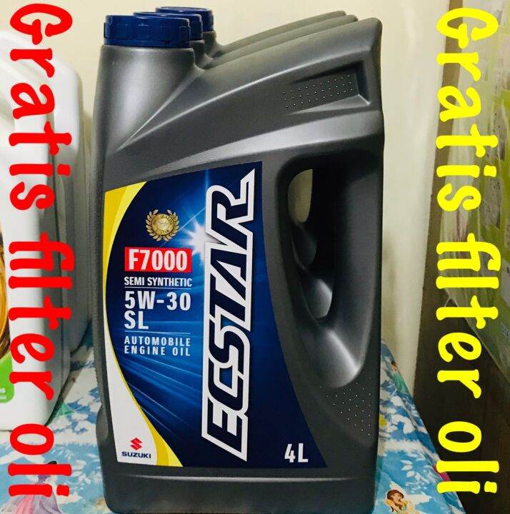 Oli suzuki ecstar 5W 30 / SGO F7000 4Liter (gratis filter oli) | Lazada ...