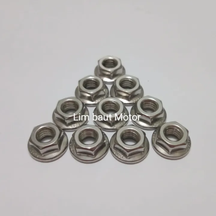 Lim Baut Motor Mur flange stainless mur baut 10/6mm ( 1 biji ) | Lazada ...