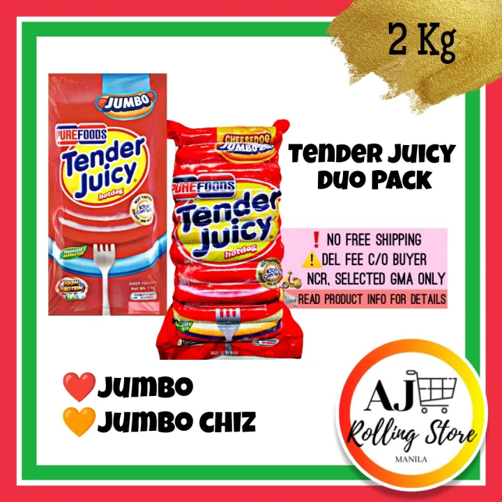 Purefoods Tender Juicy Duo Pack Jumbo and Jumbo Cheesedog 2kg | Lazada PH