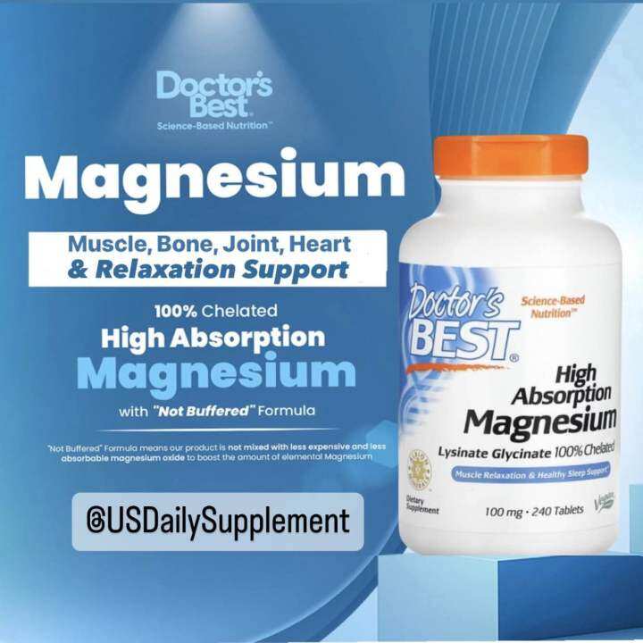 [ONHAND] Doctor’s Best High Absorption Magnesium 240 tablets 120 ...