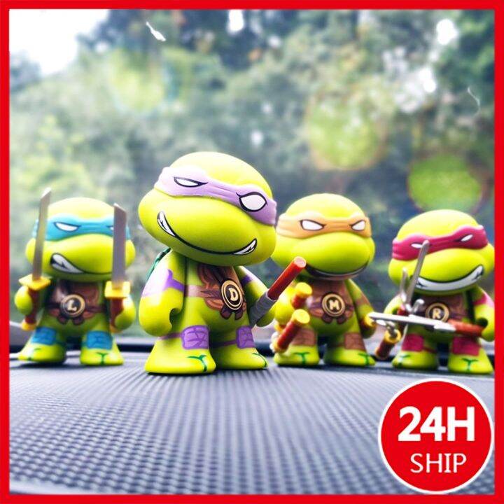 4ชิ้น Ninjaed พระเจ้านินจาวัยรุ่นกลายพันธุ์เต่า TMNT หุ่นพีวีซีการ์ตูน ...
