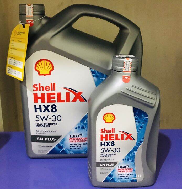Oli Shell Helix HX8 5W 30 / kemasan 5Liter (gratis filter oli) | Lazada ...