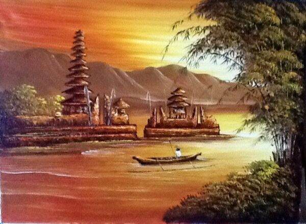 Hiasan Dinding, PURA BALI, Ukuran JUMBO, 100x70cm & 150x100cm ...