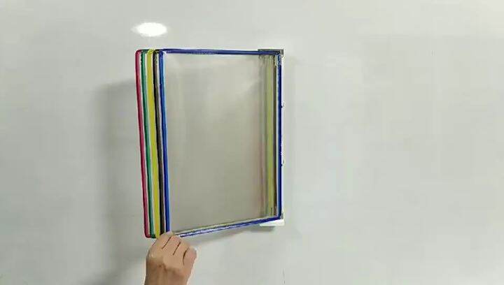 A4 5 Pages Wall-Mounted Folder Display Rack Transparent Flip-Leaf File ...