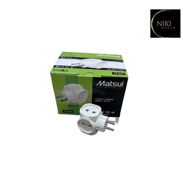 Steker T Multi 4 Cabang Matsui MT-317 T mini Arde Stop Kontak SNI ...