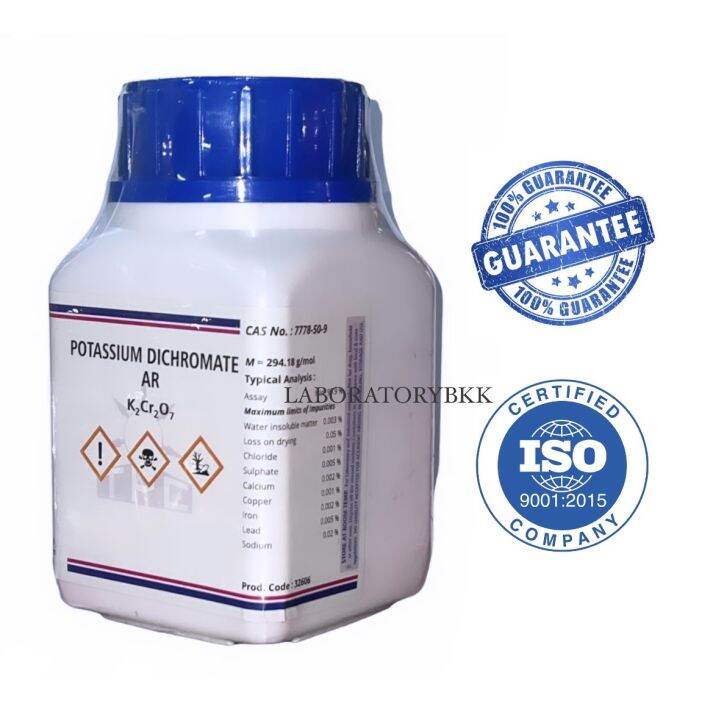 TPC™ POTASSIUM DICHROMATE AR grade 99.9% 500 กรัม พร้อม COA MSDS พร้อม ...