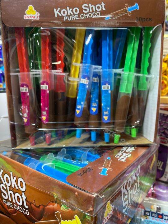 Choco shot ช็อกโกแล็ตเข็มฉีดยา ยกแพ็คบรรจุ30แท่งสินค้านำเข้า เข้มข้น ...