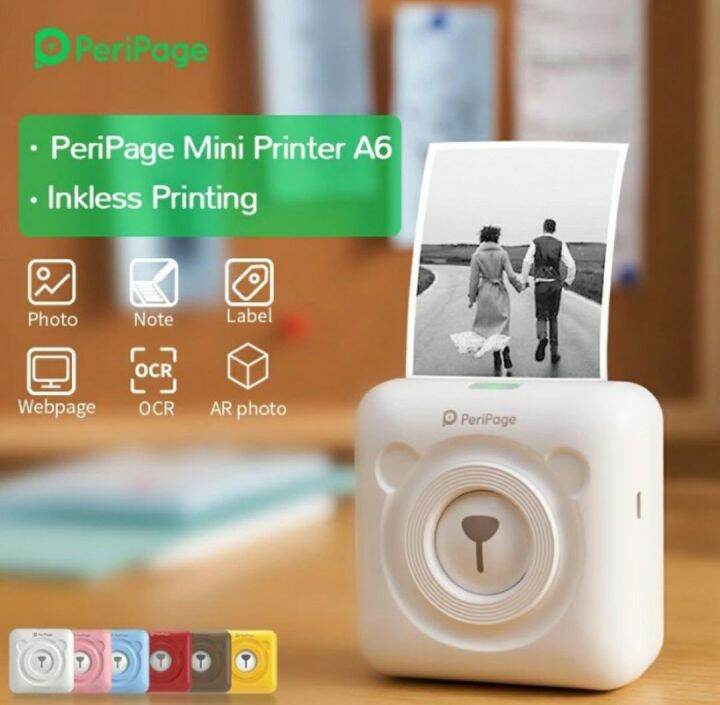 PROMO 11 HARI ..!! PeriPage A6 Mini Portable Bluetooth Photo Printer ...