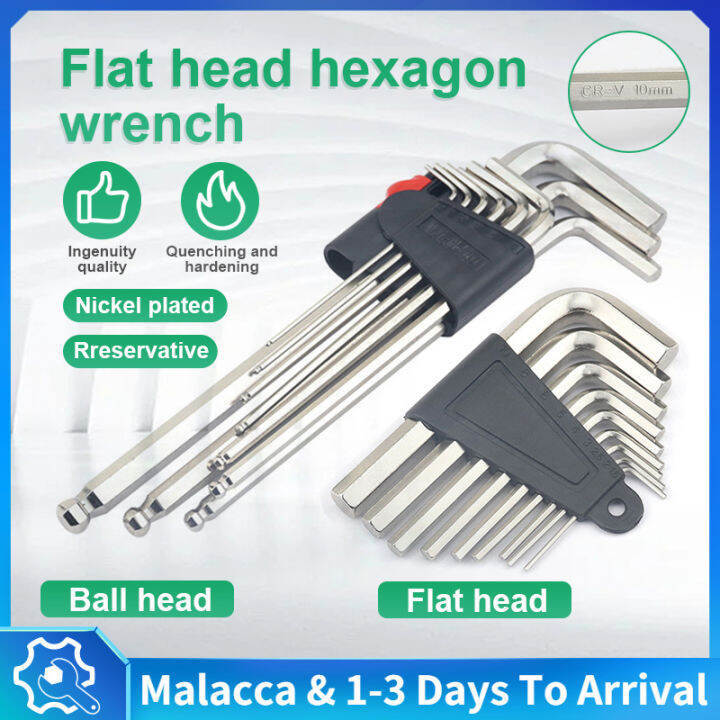 9pcs Ball Point Allen Key Wrench Set L Shape Allen Key Set Heavy Duty ...