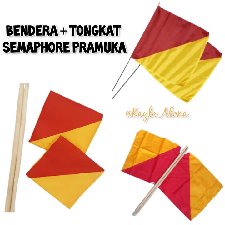 ( Harga 1 Psg ) BENDERA + TONGKAT SEMAPHORE PRAMUKA | Lazada Indonesia
