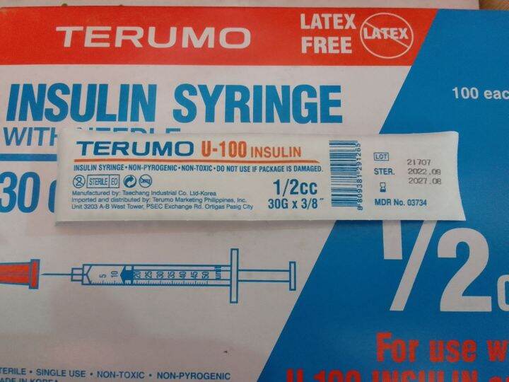 Insulin syringe with needle 1/2cc g30 3/8 | Lazada PH