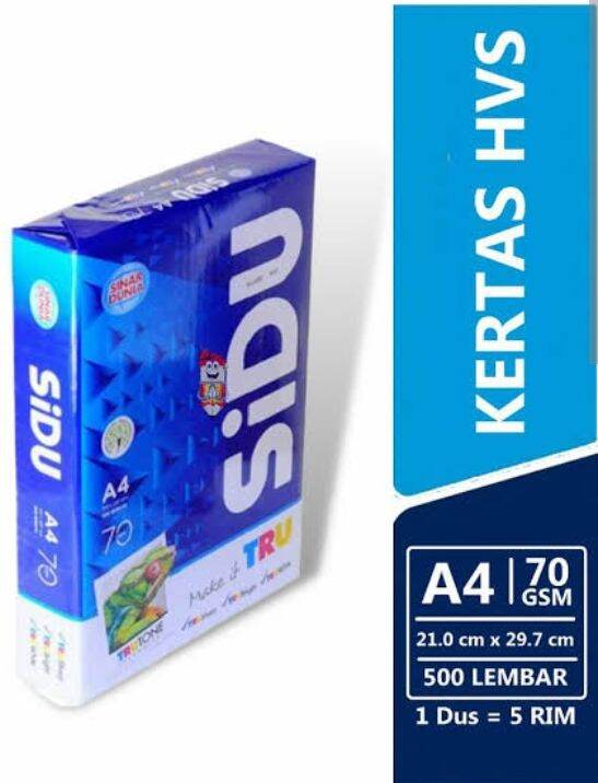 KERTAS A4 70gram MERK SIDU (1 RIM) | Lazada Indonesia