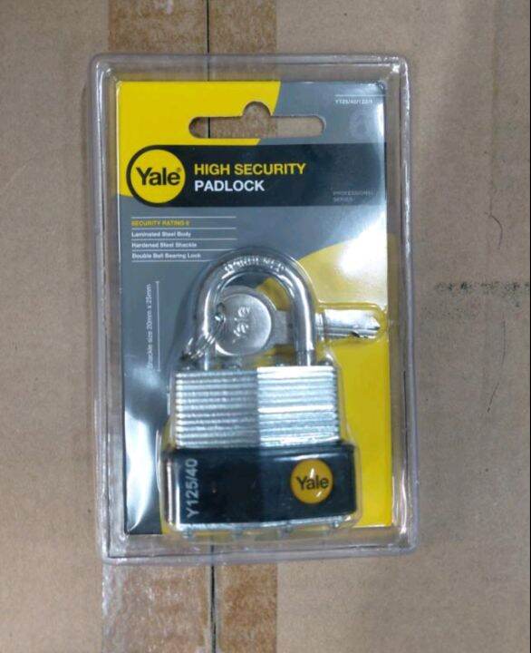 YALE PADLOCK LOCK YALE PADLOCK LAMINATED STEEL PADLOCK ZINC WITH RUBBER ...