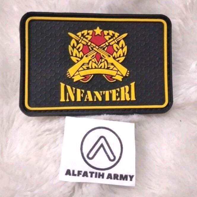 ALFATIH ARMY Patch rubber logo Infanteri Karet Tebal Warna Permanen ...