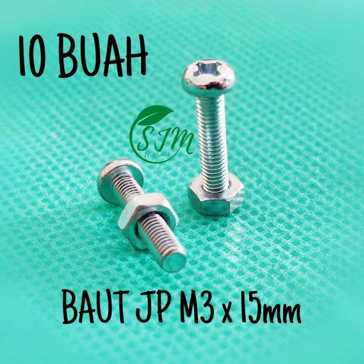 (10 BUAH) BAUT + MUR m3 x 15mm BAUT M3 BAUT ISOLATOR TOSHIBA BAUT ISOLATOR SANKEN | Lazada Indonesia