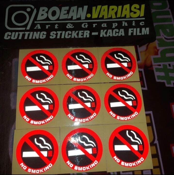 cutting sticker no smoking 6cm x 6cm motor mobil | Lazada Indonesia