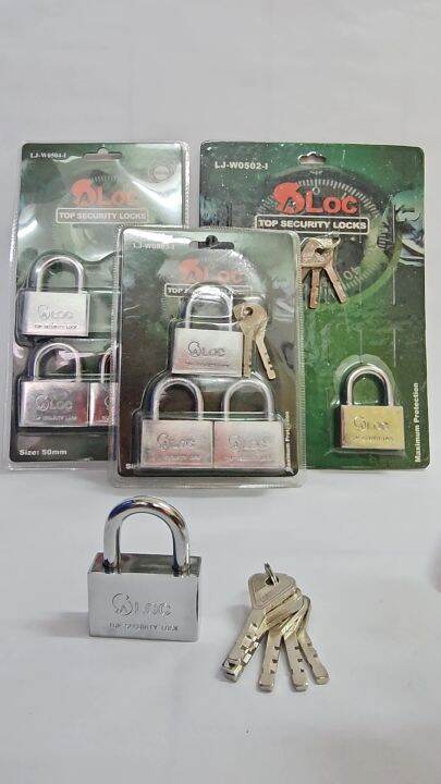 ALoc Security Key Alike Padlock Lock 50mm Mangga Pintu Shackle 锁头 4 Key ...