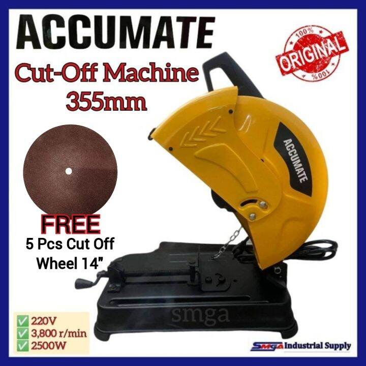 Accumate Cut Off Saw / Machine 2500W 355mm (14") with FREE 5 pcs ...