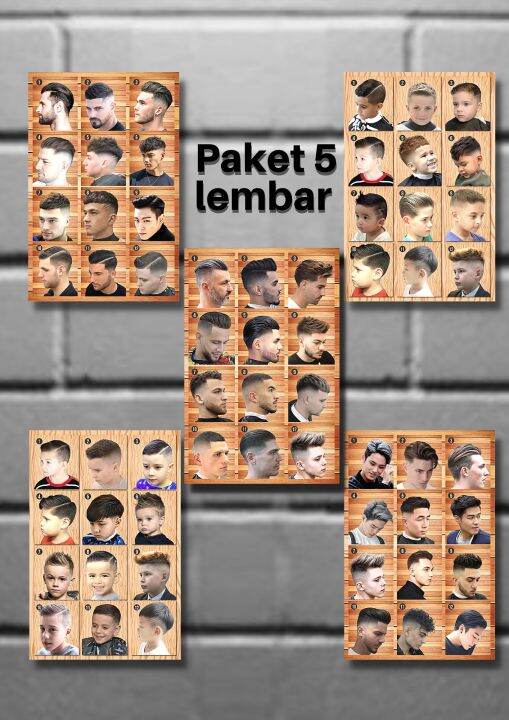 POSTER PANGKAS BARBERSHOP TERBARU MODEL POTONG RAMBUT ANAK DAN DEWASA ...