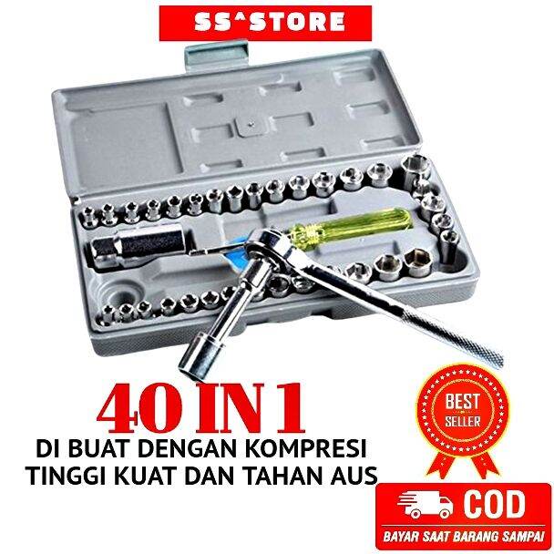 Kunci Sok Shock Shocket 40 In 1 Lengkap 40 Pcs | Lazada Indonesia