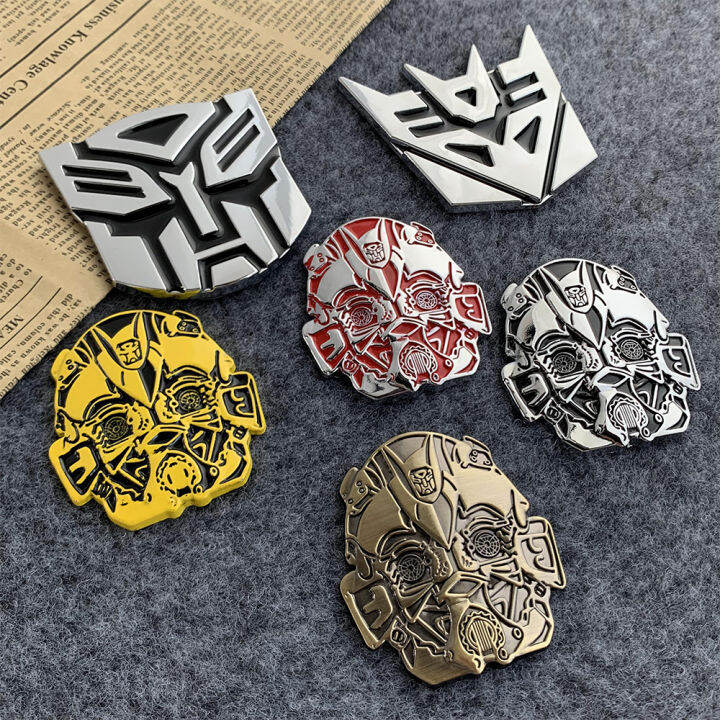 Transformers 3D Badge Sticker Autobot Decepticon Bumblebee Zinc Alloy ...
