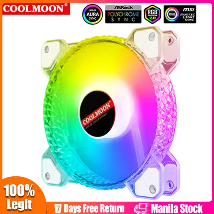 [Delivery in 3 Days] Coolmoon RGB Heatsink Fan CPU Cooler 120mm Silent ...