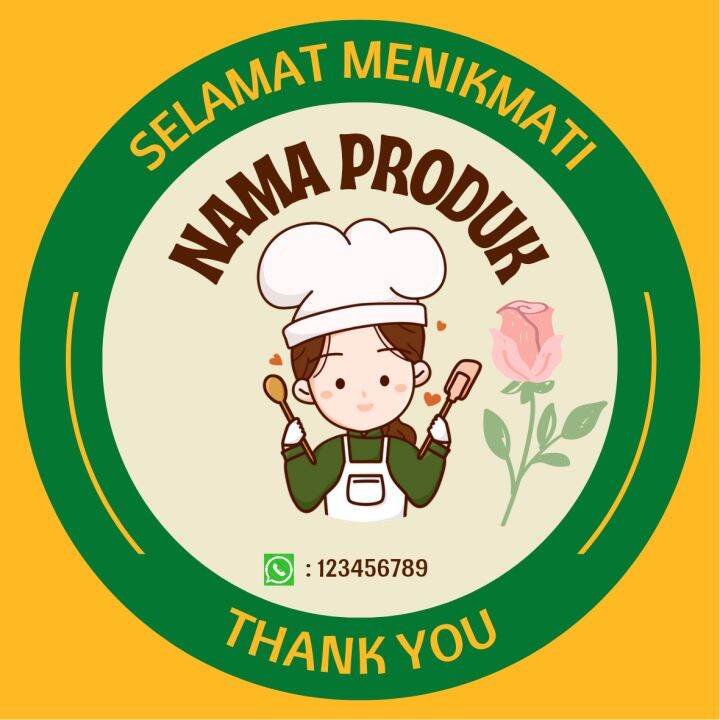 cetak sticker ucapan / Nama produk/ Nama toko/logo jualan nama sendiri ...