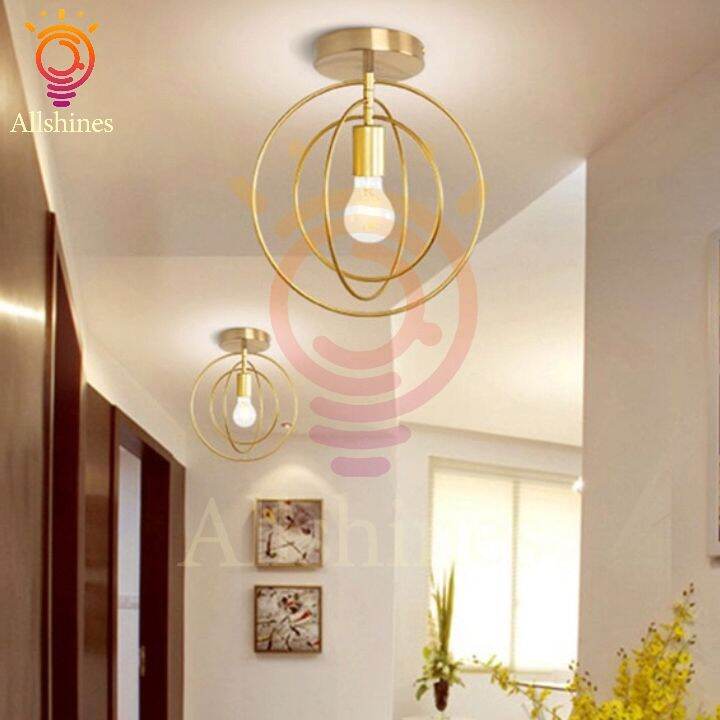 Ceiling Light Nordic Gold 3 Rings Round Rotation Ceiling Lights Modern ...