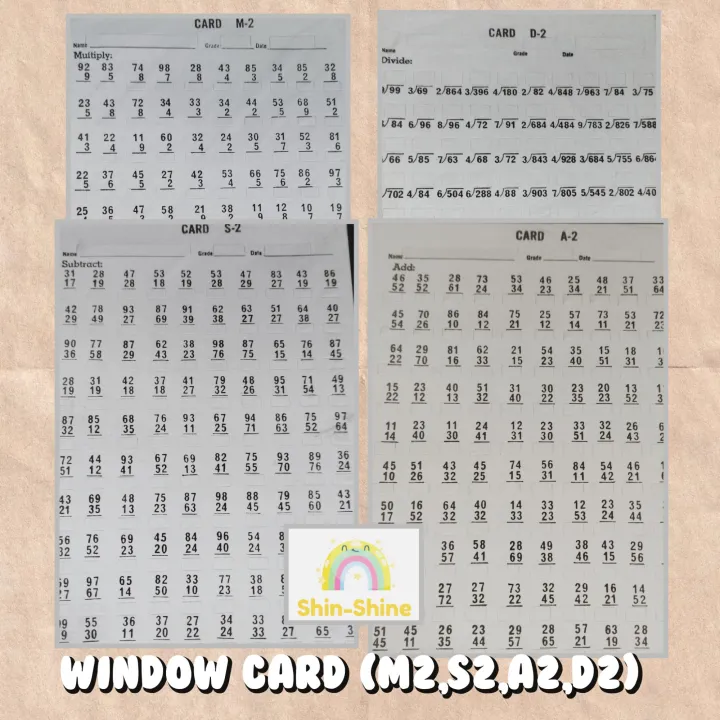 Window Card ( m2 S2 A2 D2) 20pcs. set | Lazada PH
