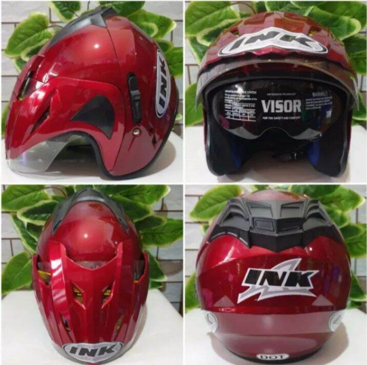 HELM INK DOUBLE VISOR TERLARIS BUSA TEBAL BER SNI PAKING KARDUS ...