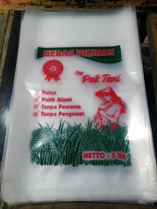 plastik beras 5 kg pe bening cap pak tani(100pcs) | Lazada Indonesia