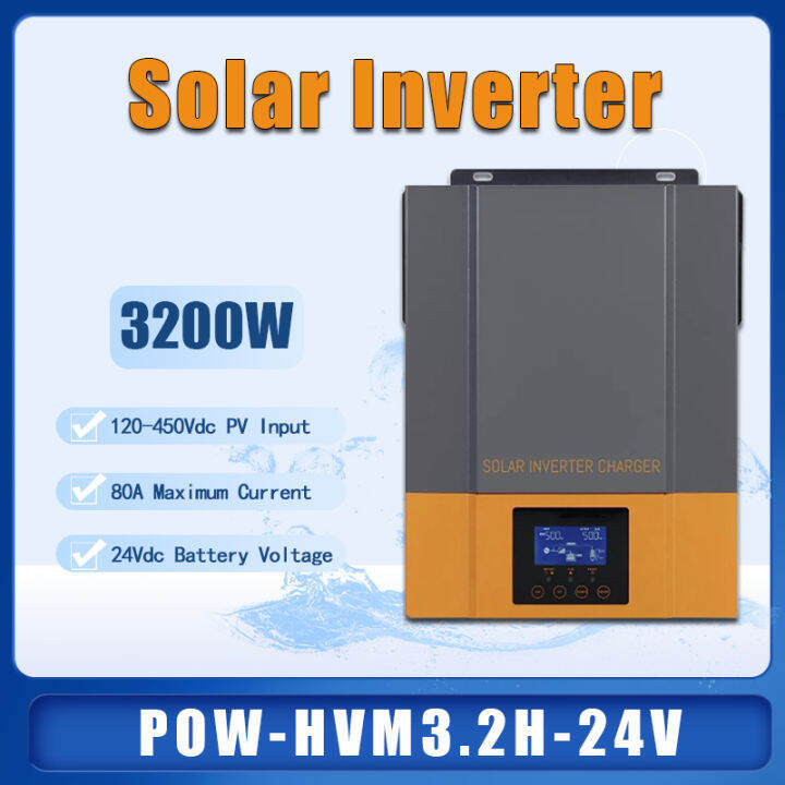 3.2KW 24V Solar Inverter 230V MPPT 80A Output Max PV 450V Photovoltaic Hybrid Inverter Build-in ...