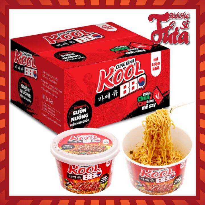 Mì trộn CUNG ĐINH Mì Kool Sốt BBQ ( Thùng 12 hộp 105g) - Date mới ...