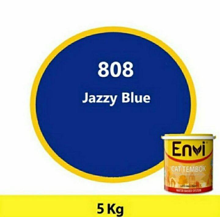 Ready Mix ENVI Cat Tembok 5Kg | Wallpaint Exterior-Interior 808 Jazzy Blue | Lazada Indonesia