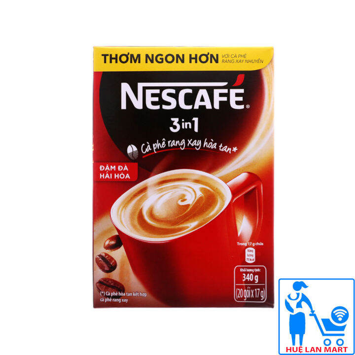 Cà Phê Rang Xay Hòa Tan Nescafe 3in1 Vị Nguyên Bản Đậm Đà Hài Hòa Hộp 340g (20 gói x 17g ...
