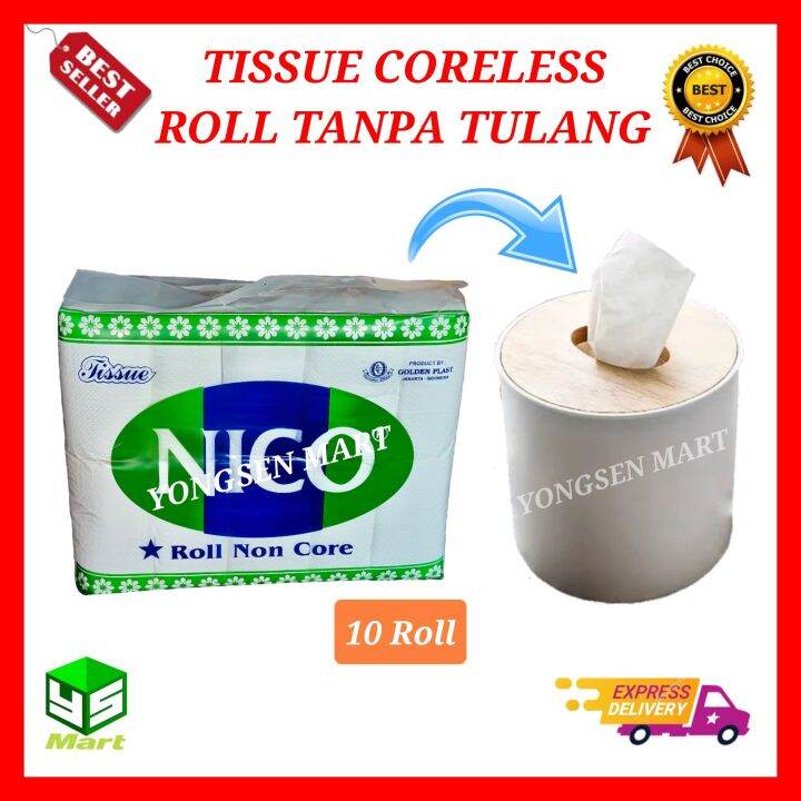( 10 rol ) Tisu Tissue gulung toilet roll Coreless Bathroom tanpa ...