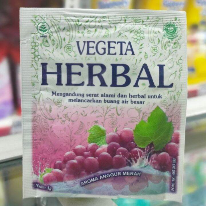VEGETA HERBAL SACHET 5 GRAM AROMA ANGGUR MERAH / MINUMAN SERAT VEGETA ...