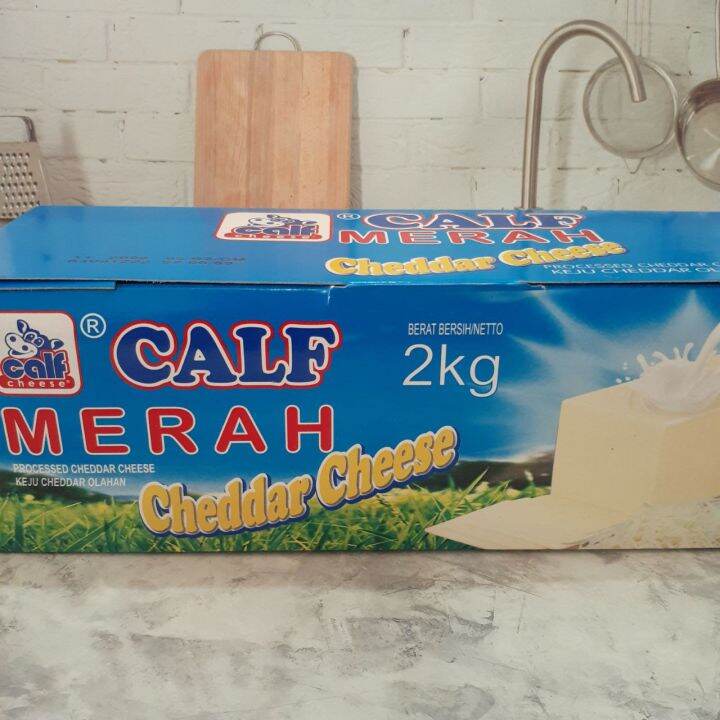 Keju Cheddar CALF MERAH 2kg | Lazada Indonesia