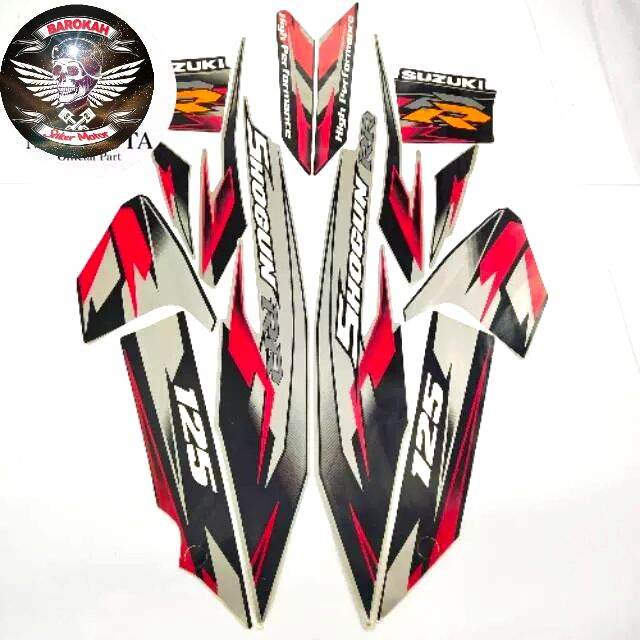Striping stiker polet list motor suzuki shogun rr 125 2008 hitam silver ...