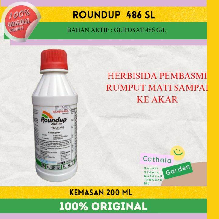 HERBISIDA ROUNDUP 486 SL KEMASAN 200 ML | PEMBASMI RUMPUT MATI SAMPAI ...