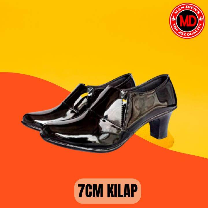 Mandiens HLB7 - Sepatu Kerja Wanita Semi Boot Pdh Polwan Persit Kowad ...