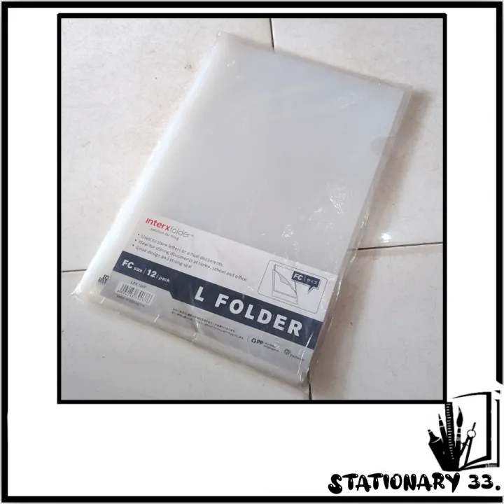 1 Pak Map L Transparan/ Map Plastik/ Clear Sleeve Inter X Folio (F4) TEBAL | Lazada Indonesia