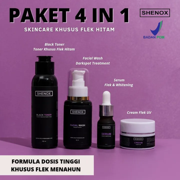 Paket Skincare Lengkap 1 Set BPOM Shenox Skincare Dark Spot Treatment Flek Hitam Tebal Bandel ...