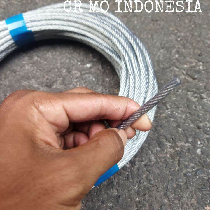 kawat seling baja lapis PVC 6 mm 8 mm 10 mm 12 mm tali sling baja lapis ...