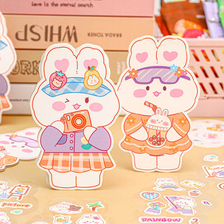 Cute Cartoon Bunny Stickers Pack DIY Decorations Journal Planner Diary ...