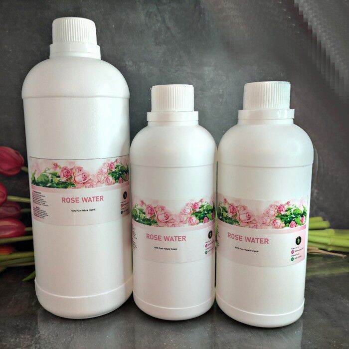 Pure natural rose water air mawar murni 1000ml free botol spray 100ml ...