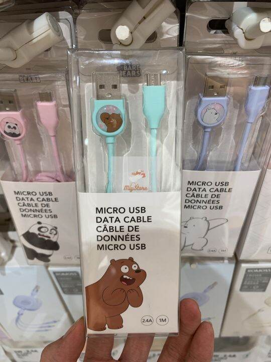 MINISO Kabel Charger Android We Bare Bears / Kabel Charger / Micro USB ...