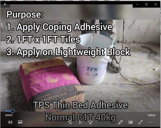 Adhesive to install tiles,hollow and AAC Blocks, Bricks and Precast unit TPS Thin Bed Adhesive ...