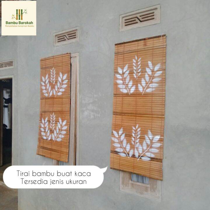 tirai bambu gulung/ tirai pintu / tirai jendela / kerey bambu turai ...